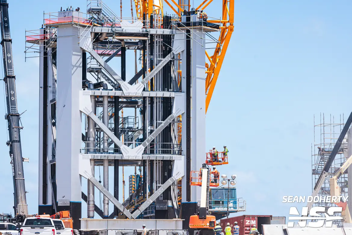 Pad B Starts to Rise As Booster 12 Static Fire nears