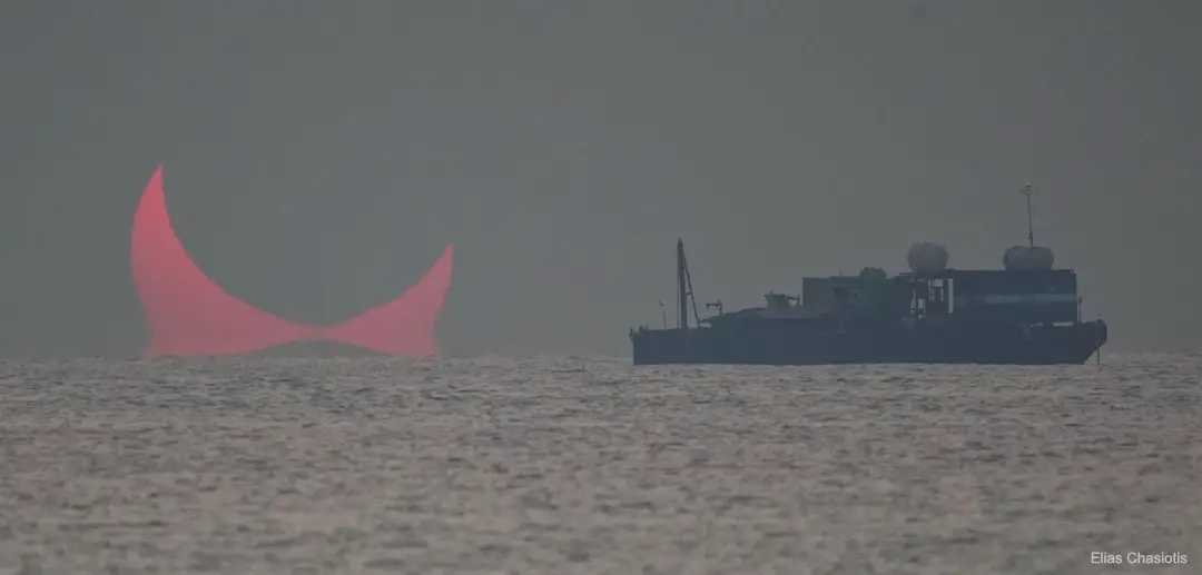 A Distorted Sunrise Eclipse